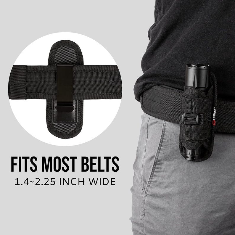 TH2 Tactical Flashlight Holster Metal Belt Clip & TKH-S1 Stealth ...
