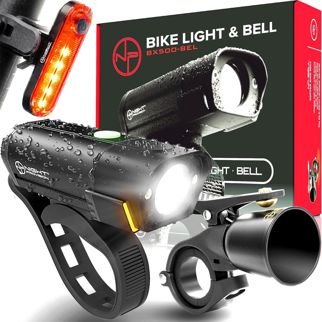 New 2025 BX500-BEL Bike Light & Bell Set - USB-C Rechargeable LED Front ...