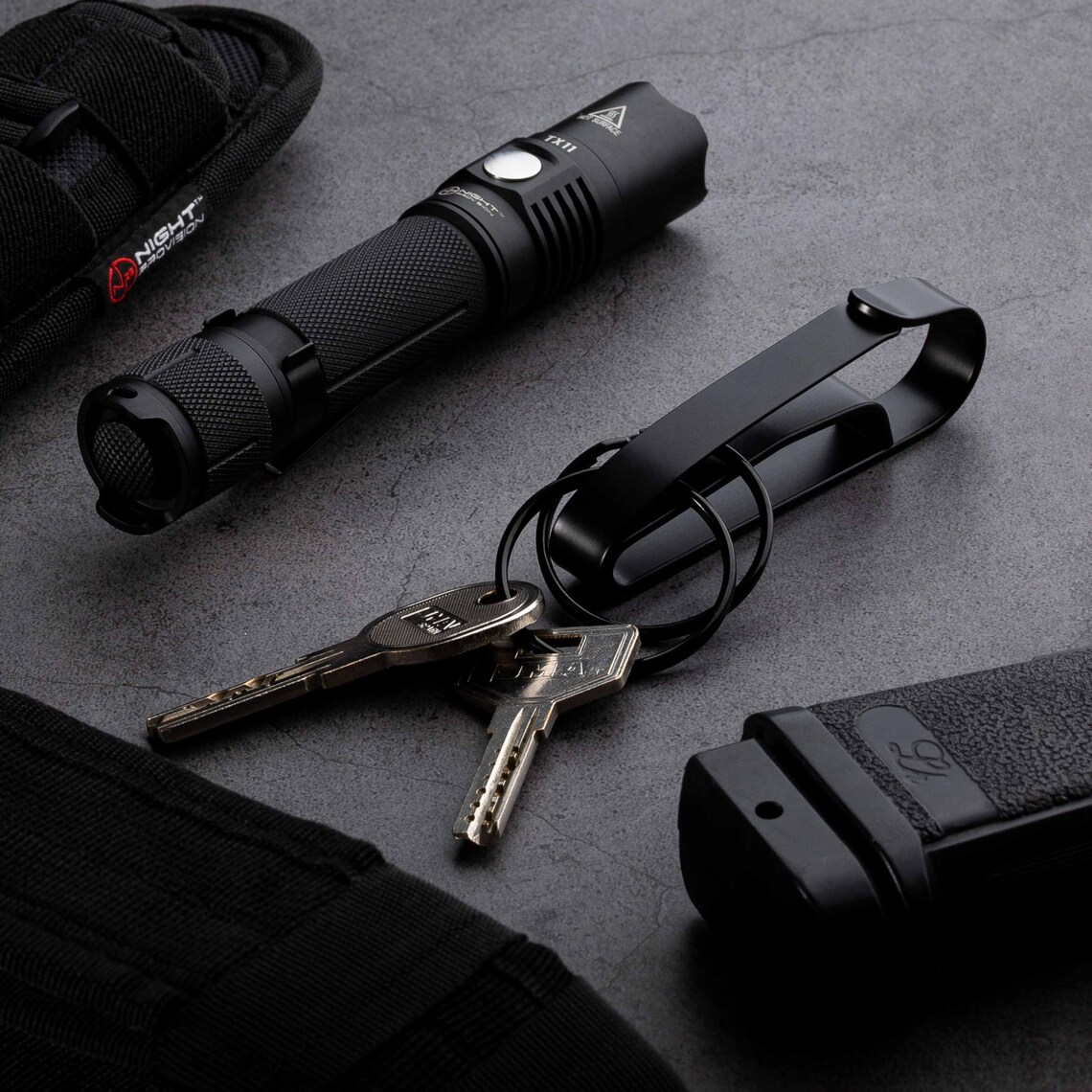 NP NIGHT PROVISION Tactical Key Ring Holder for Duty Belts, Quick ...