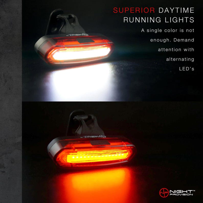 Duo-120 Red/white Strobe Back Rear Bike Light Usb Rechargeable Cob Led ...