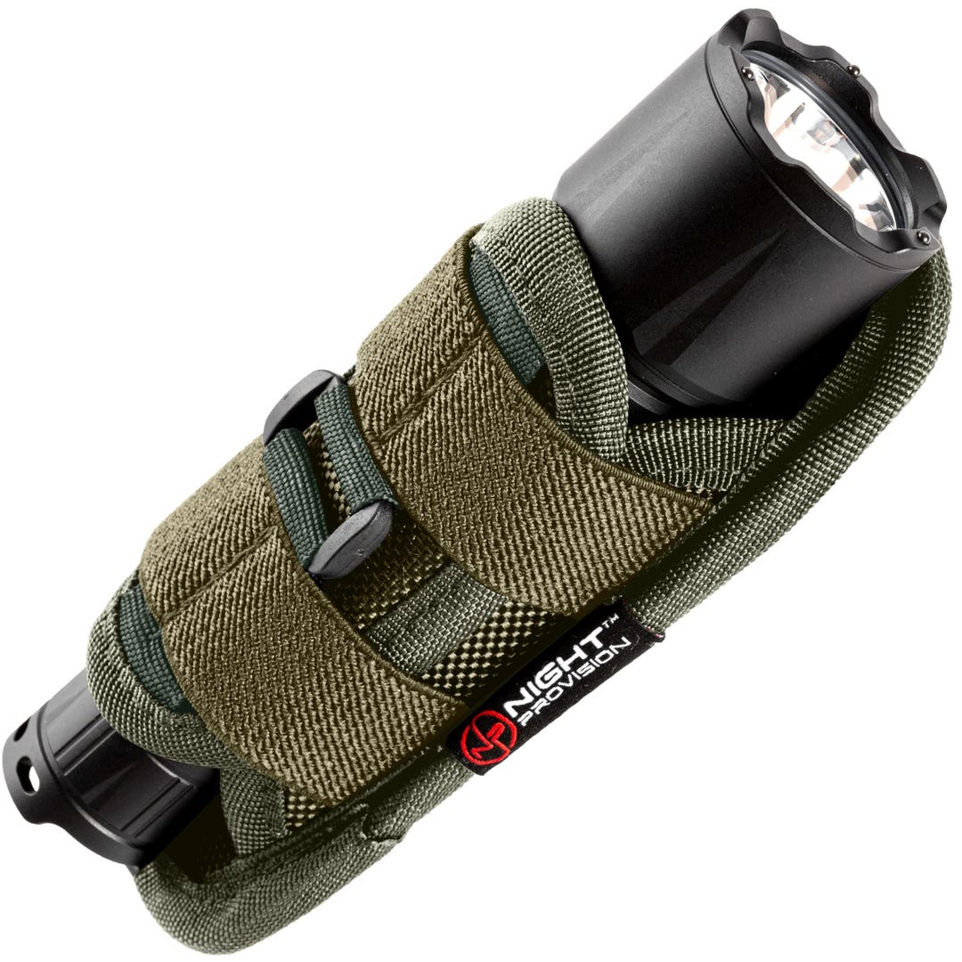 TH1 Tactical Flashlight Holster Duty Belt Pouch Open-end Stretchable ...
