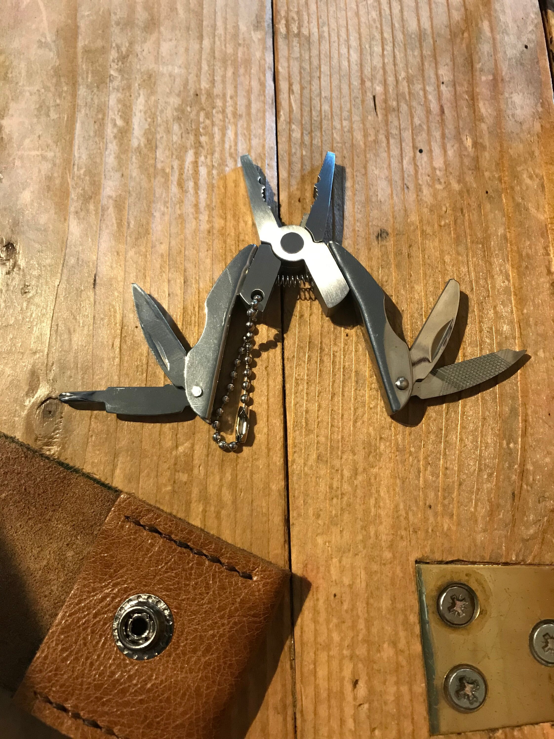 Small Multi-tool and Leather and Wood Case. EDC - Etsy