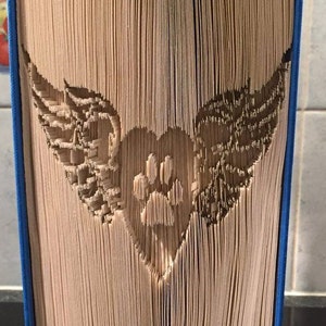 Paw Print Heart Angel Wings CUT & Fold Book Folding Pattern (digital ...