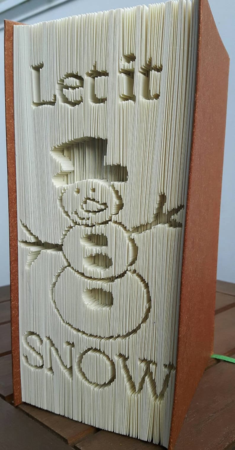 Snowman Cut & Fold Book Folding Pattern digital Download - Etsy