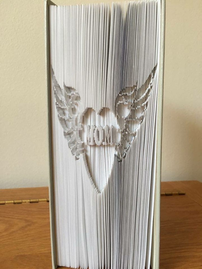 MOM Heart Angel Wings Memorial Cut & Fold Book Folding Pattern - Etsy