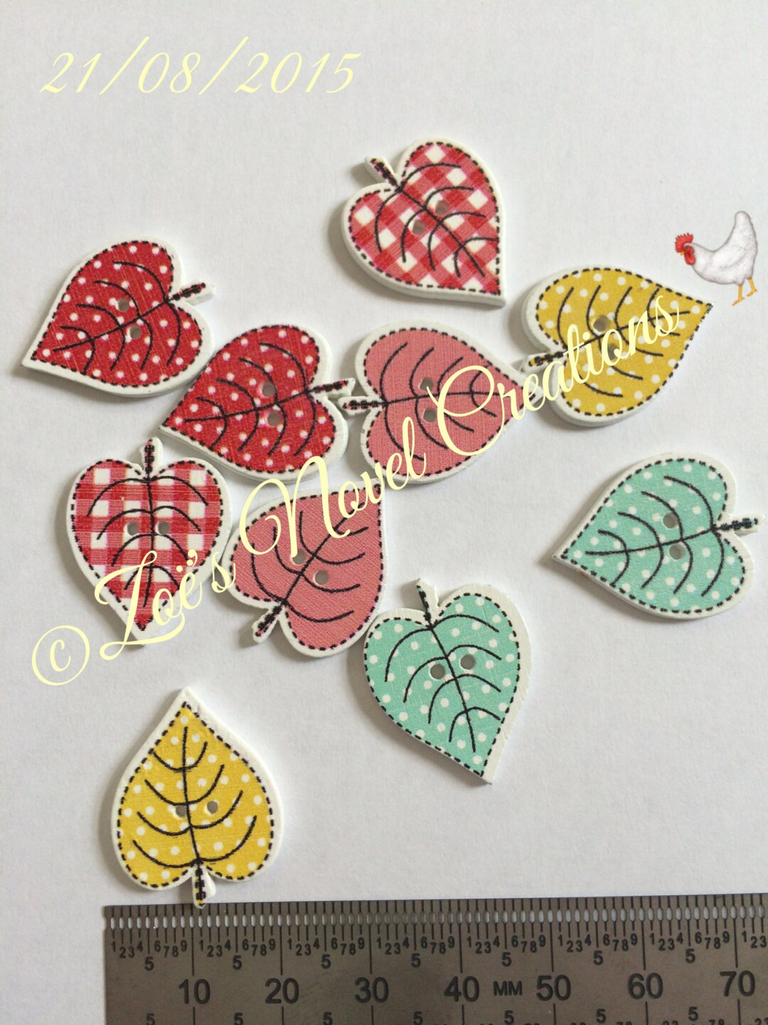 20 Leaf Buttons in Mixed Colours - Etsy
