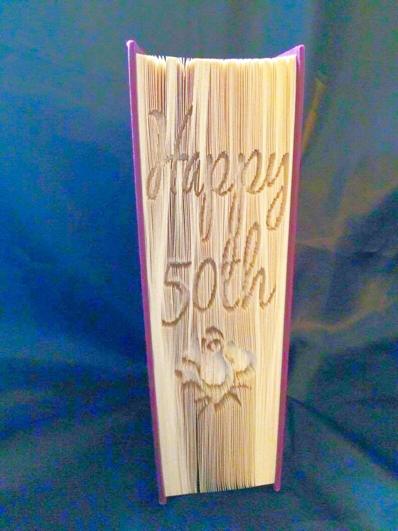 Happy 50th With Rose CUT & Fold Book Folding Pattern (digital Download ...