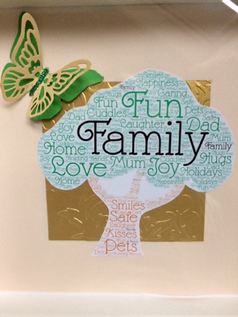 Family Tree Word Art Box Frame FREE Shipping Within the UK - Etsy UK