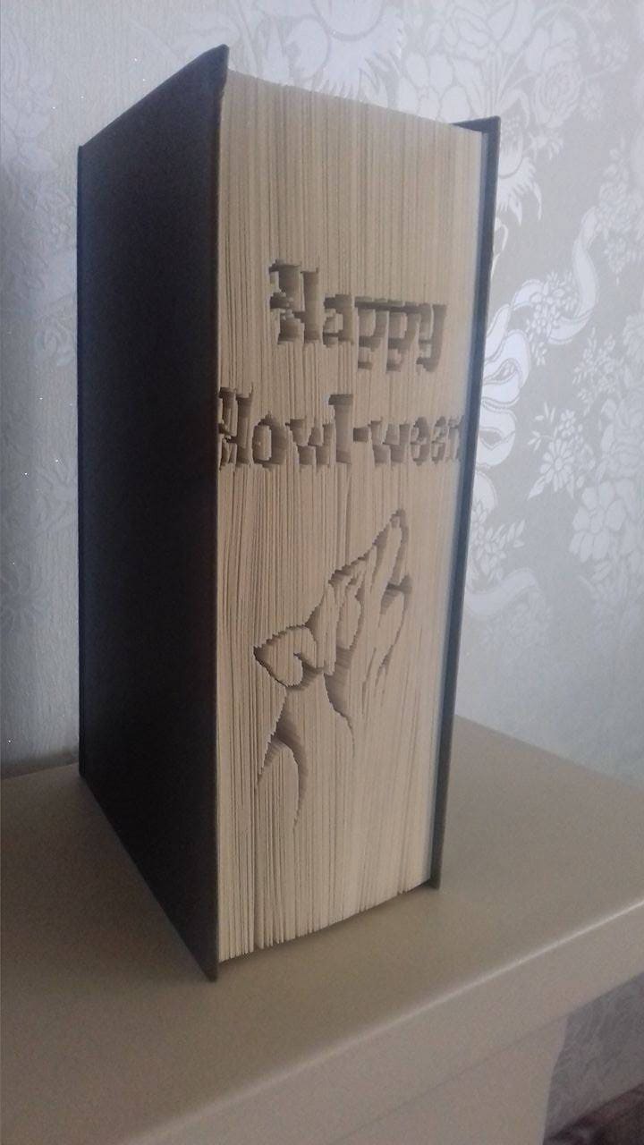 Happy Howl-oween Wolf Cut & Fold Book Folding Pattern (digital Download ...
