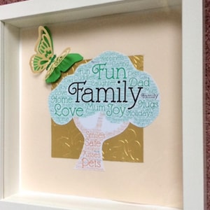 Family Tree Word Art Box Frame FREE Shipping Within the UK Only - Etsy UK