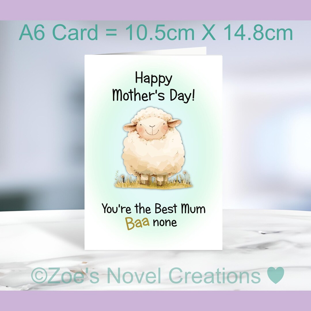 Sheep Mother's Day Card A6 - Etsy