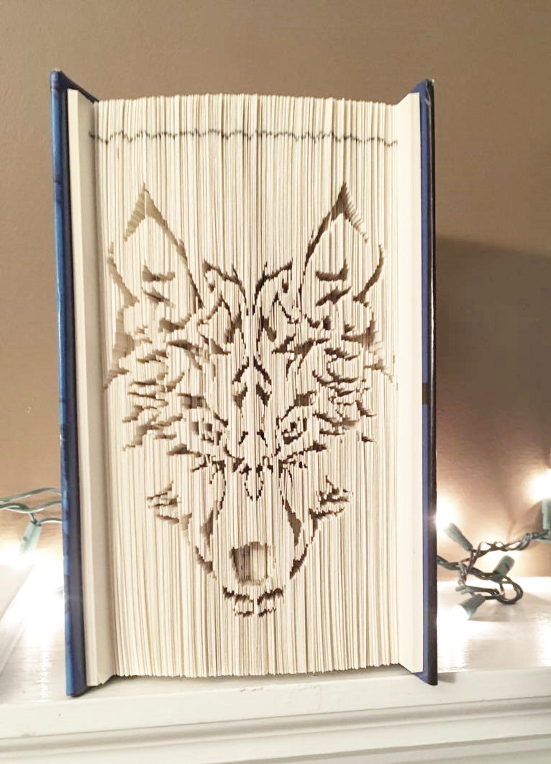 Tribal Wolf Face 180 CUT & Fold Book Folding Pattern (digital Download ...