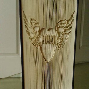 MUM Heart Angel Wings Memorial Cut & Fold Book Folding Pattern (digital ...
