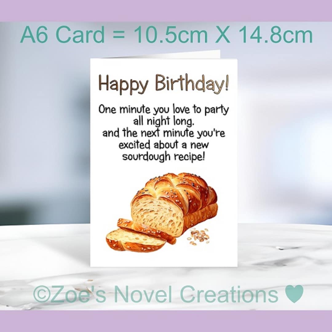 Sourdough Birthday Card - Etsy