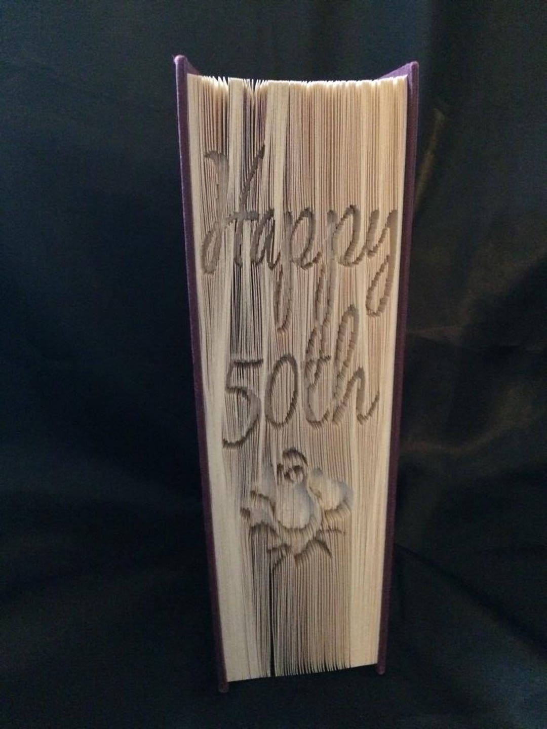 Happy 50th With Rose CUT & Fold Book Folding Pattern digital Download ...