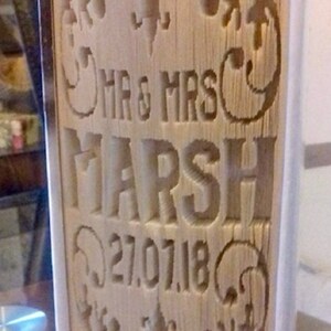 Wedding Frame (custom Name and Date) CUT & Fold Book Folding Pattern ...