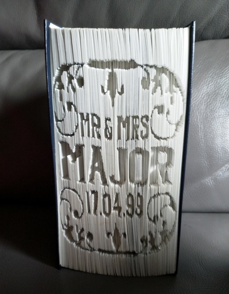 Wedding Frame custom Name and Date CUT & Fold Book Folding - Etsy