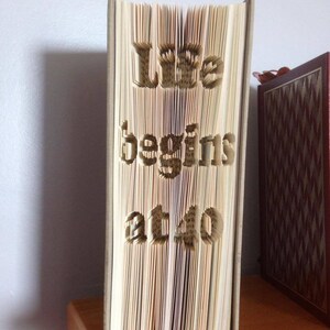 Life Begins at 40 CUT & Fold Book Folding Pattern (digital Download ...