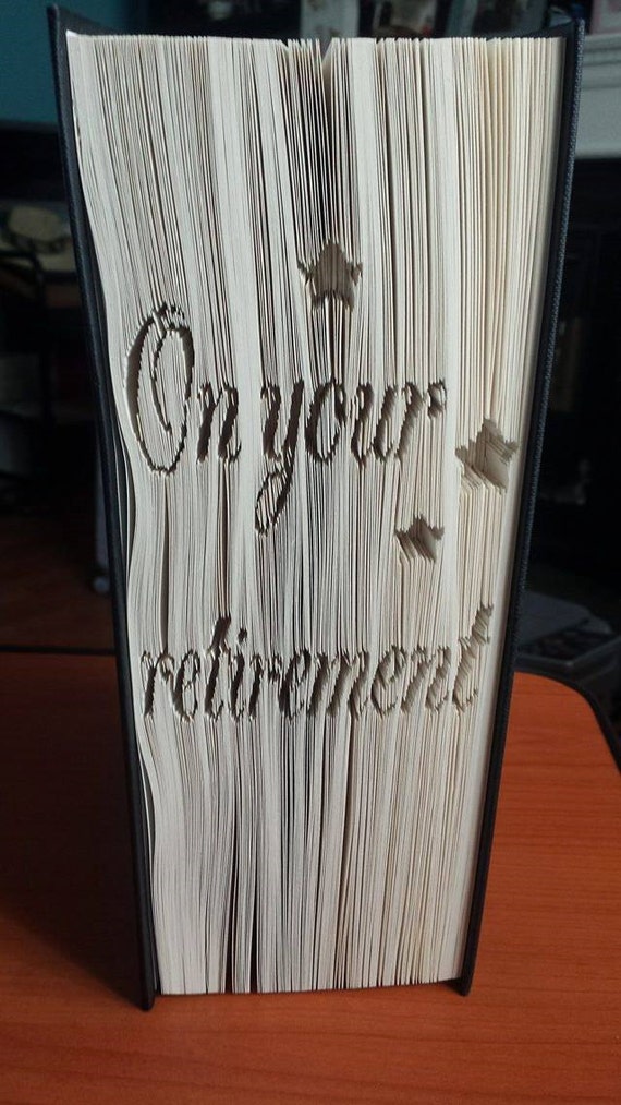 On your retirement with stars Book Folding Pattern Digital | Etsy