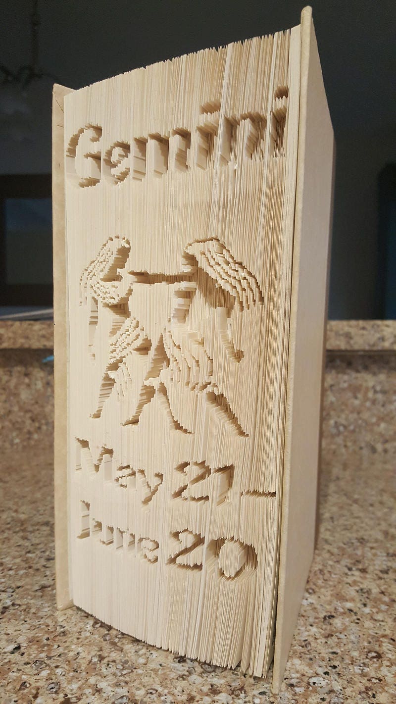 GEMINI, Zodiac Sign Cut & Fold Book Folding Pattern (digital Download ...