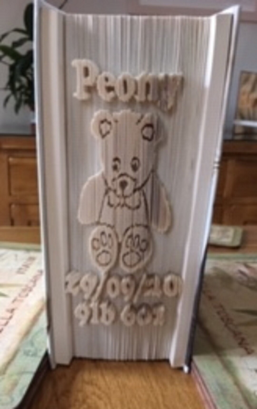 CUSTOM Baby Teddy Bear Raised Cut & Fold Book Folding Pattern (PATTERN ...
