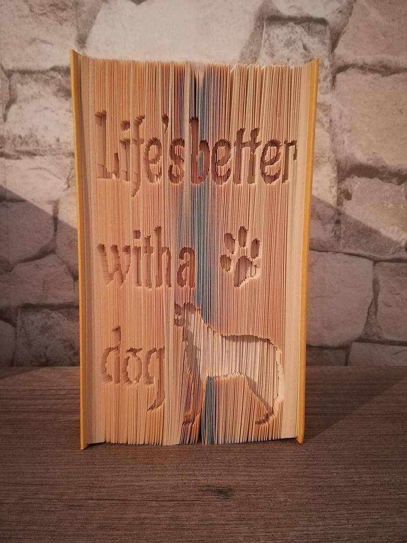 Life's Better With a Dog Cut & Fold Book Folding Pattern (download ...