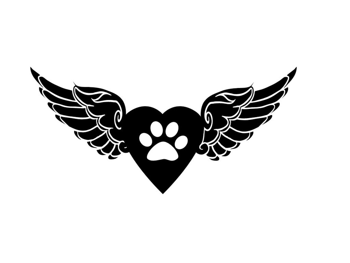 Paw Print Heart Angel Wings CUT & Fold Book Folding Pattern - Etsy