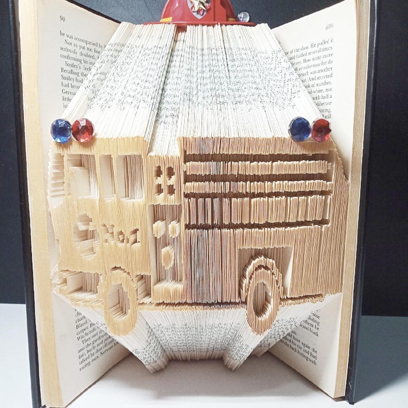 Fire Truck Book Art - Etsy