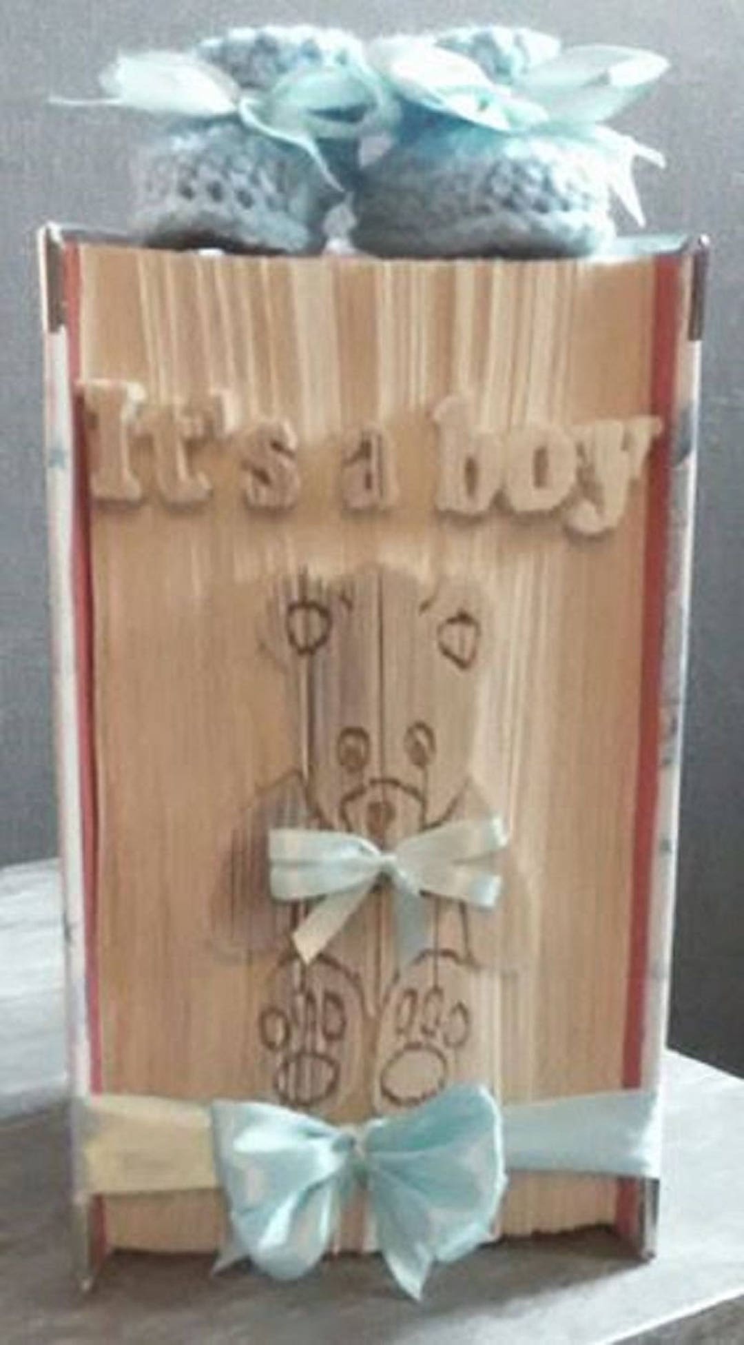 It's a Boy Teddy Bear CUT & Fold Book Folding Pattern digital Download ...