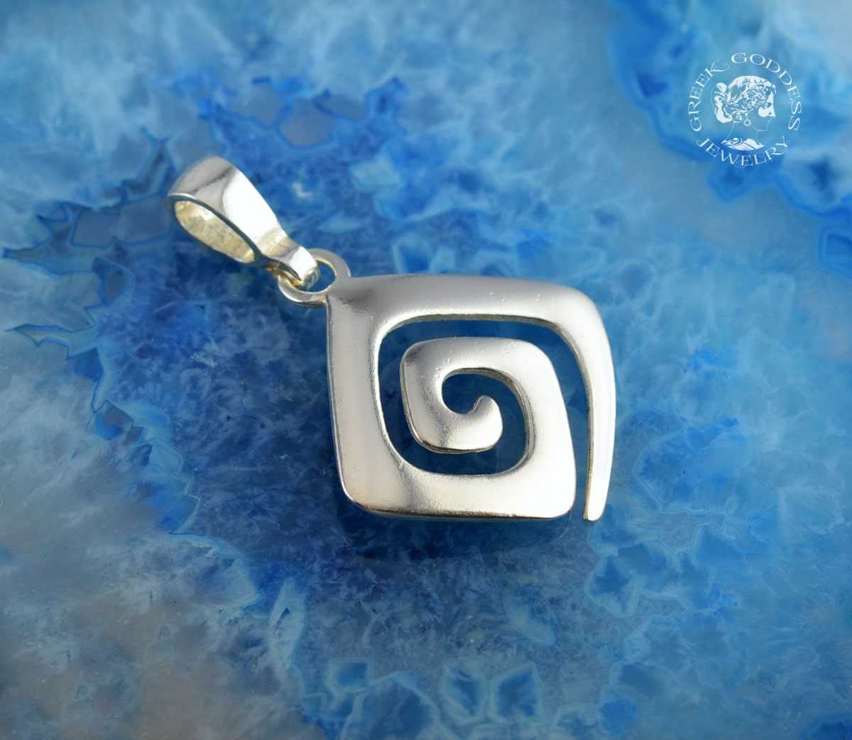 Greek Key Silver Pendant Meander Pendant Greek Key Necklace - Etsy