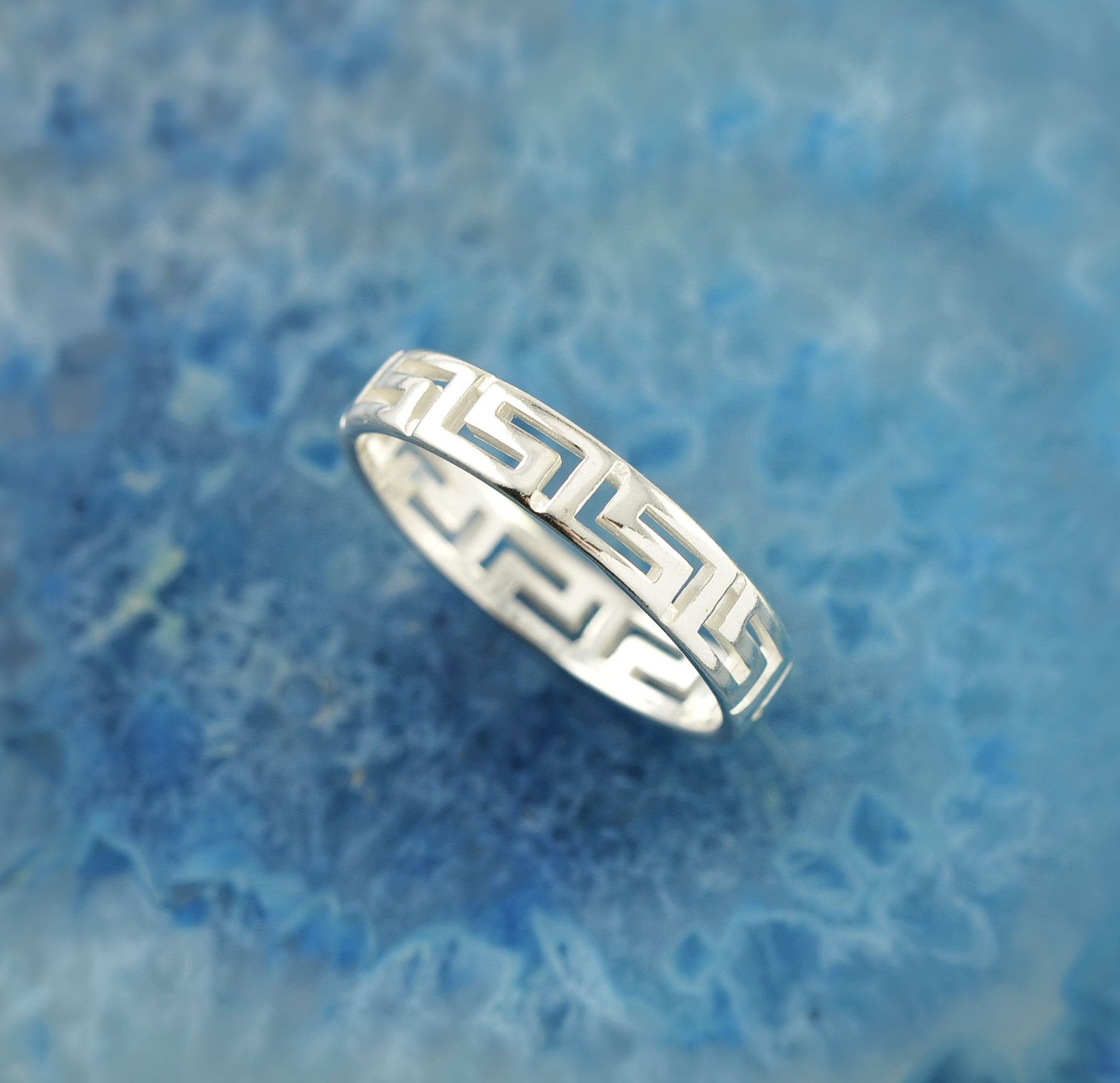 Greek key silver ring greek key ring greek ring greek | Etsy