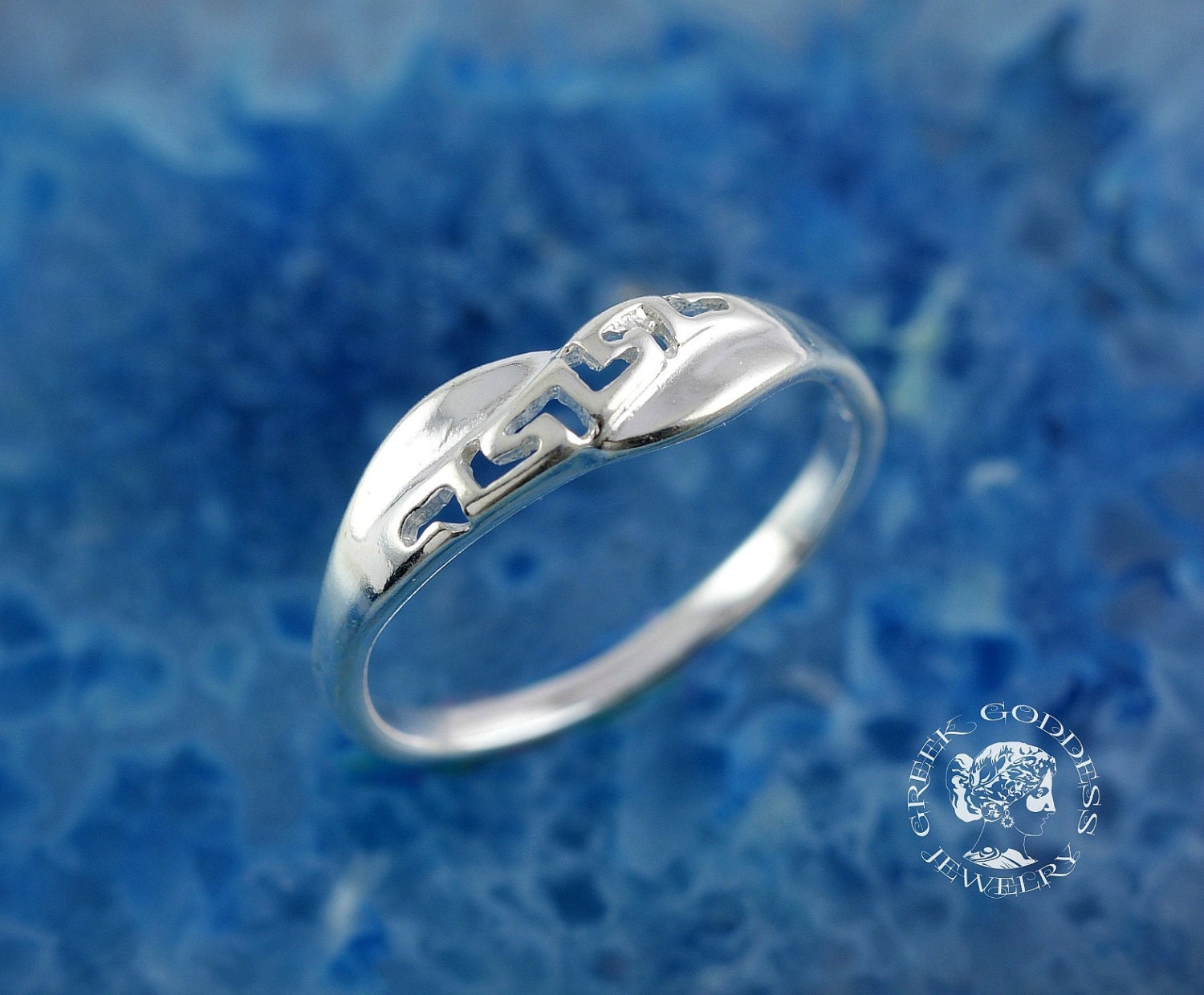 Greek Key Delicate Silver Ring, Dainty Ring, Delicate Ring, Greek Key ...