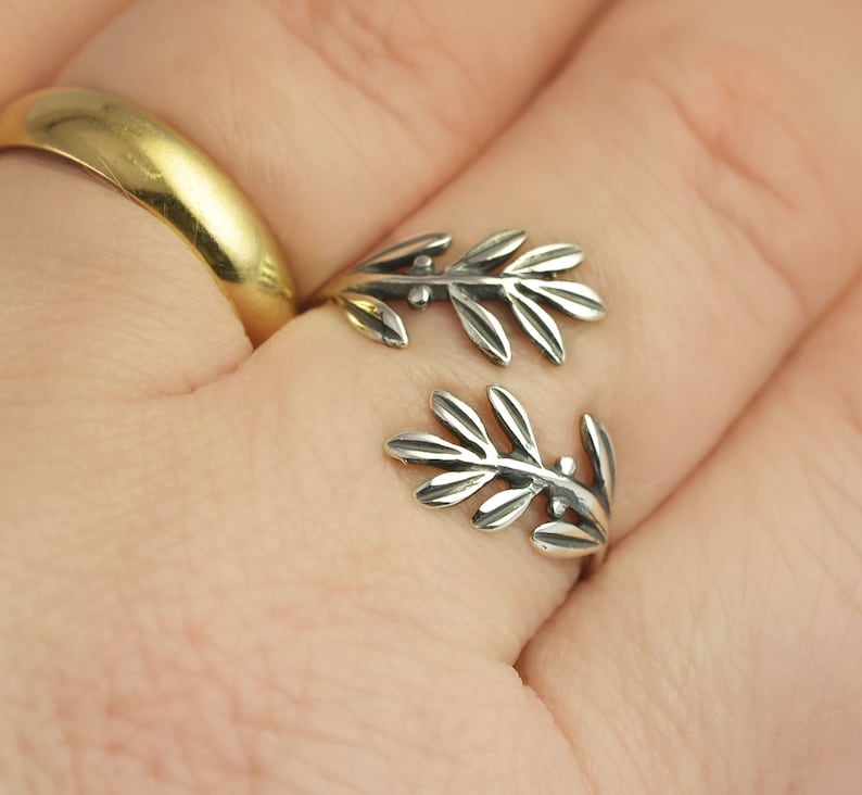 Olive Leaf Silver Ring Olive Leaf Ring Laurel Ring Greek | Etsy