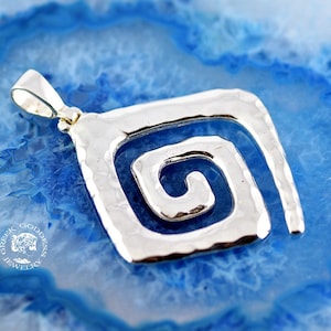 Greek Key Silver Necklace, Greek Key Pendant, Greek Pendant, Greek ...
