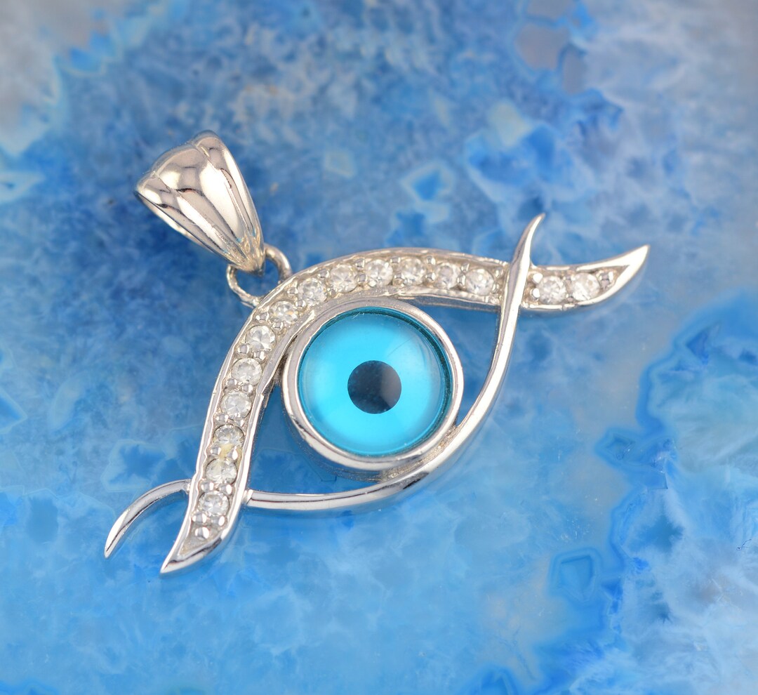 Good Luck Eye Silver Pendant, Eye Pendant, Good Luck Eye Necklace ...