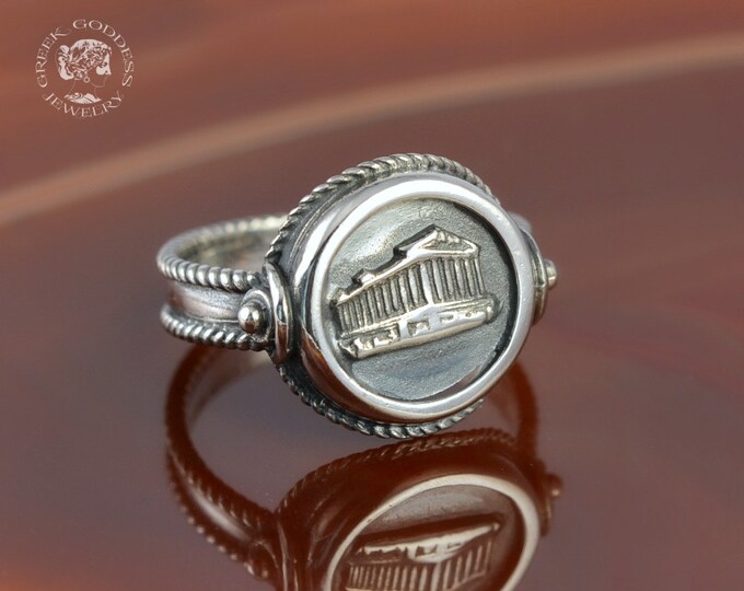 Parthenon Silver Ring, Coin Ring, Antique Ring, Greek Ring, Parthenon ...