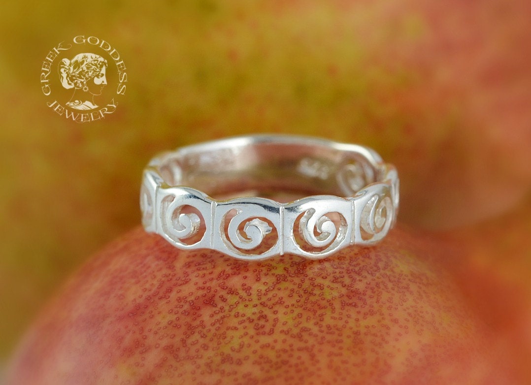Spiral Silver Ring, Greek Ring, Spiral Ring, Greek Jewelry, Dainty Ring ...