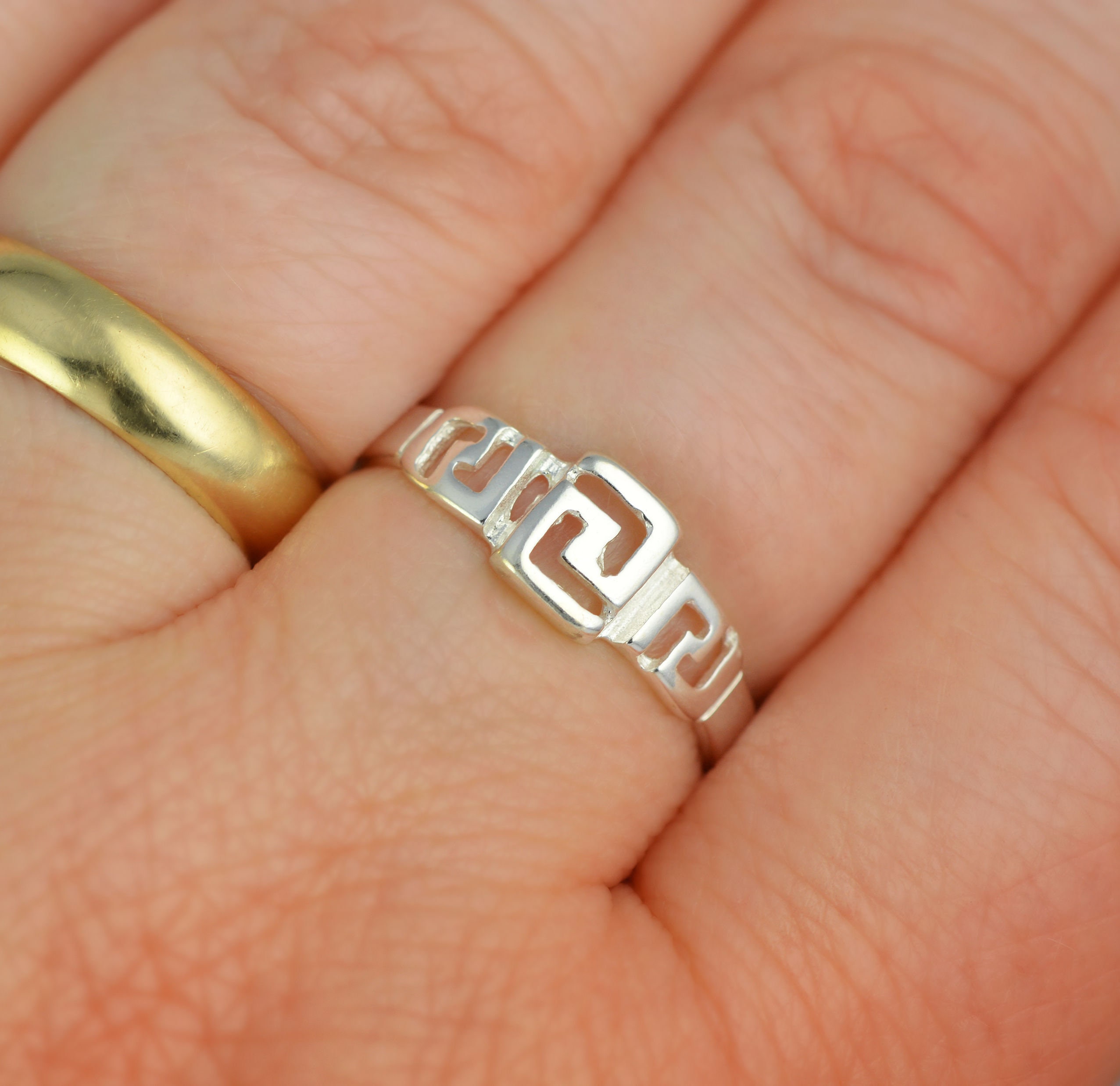 Greek Key Silver Ring Greek Ring Greek Jewelry Greek Key - Etsy