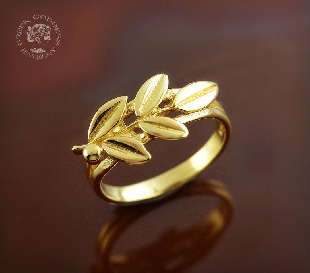 Olive Leaf Ring, Olive Twig Ring, Leaf Ring, Greek Ring, Olive Branch ...