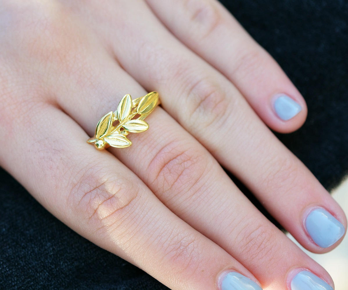 Olive Leaf Ring Olive Twig Ring Leaf Ring Greek Ring Olive | Etsy