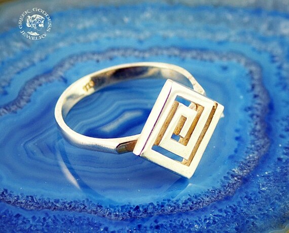 Greek Key Silver Ring Greek Ring Greek Key Ring Greek - Etsy