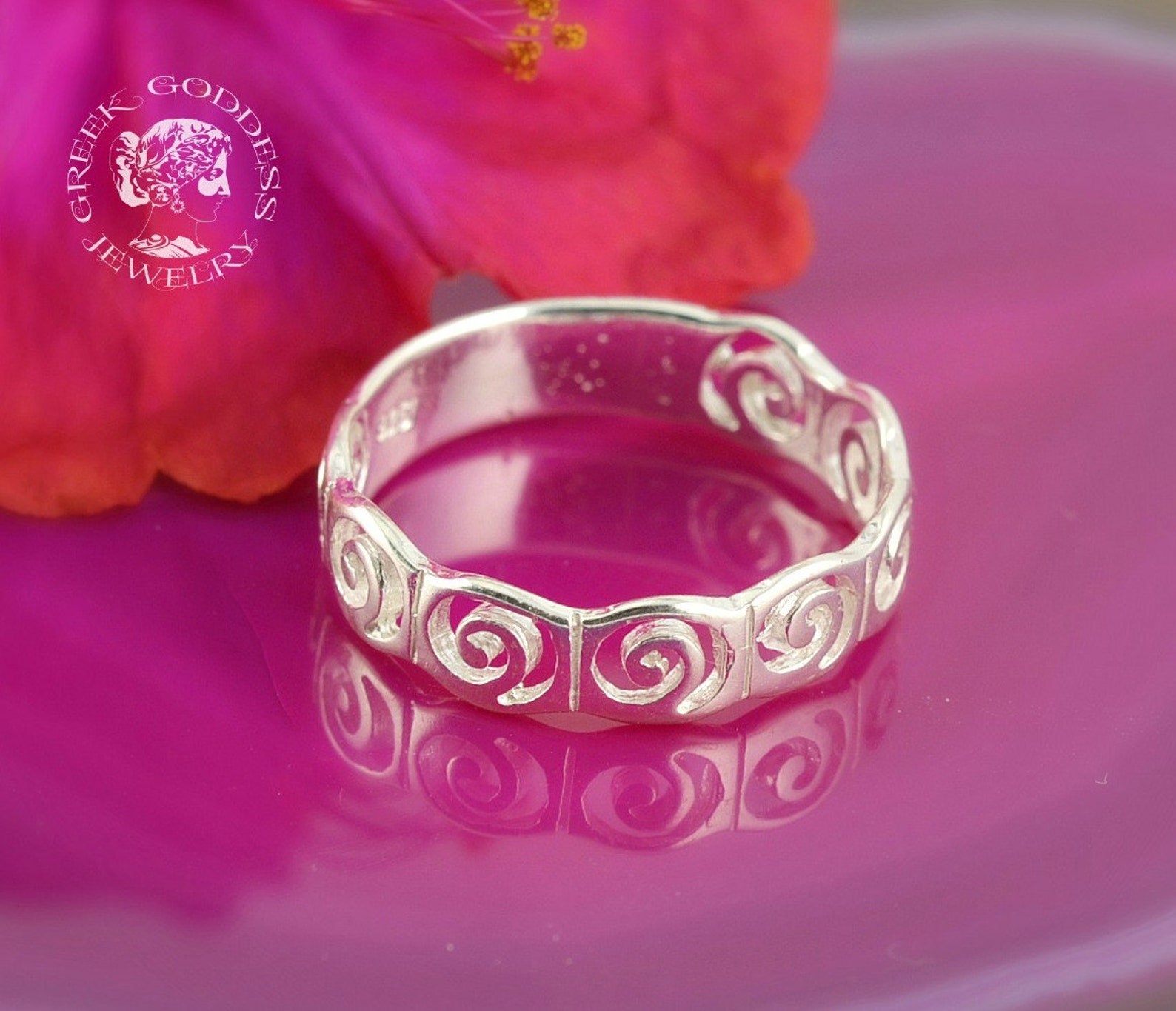 Spiral Silver Ring, Greek Ring, Spiral Ring, Greek Jewelry, Dainty Ring ...
