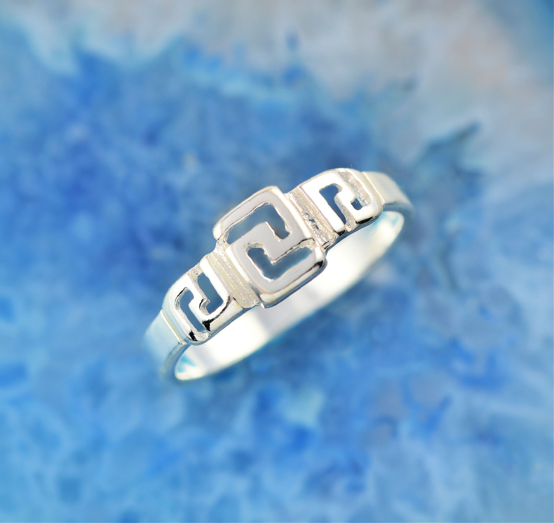 Greek Key Silver Ring Greek Ring Greek Jewelry Greek Key - Etsy