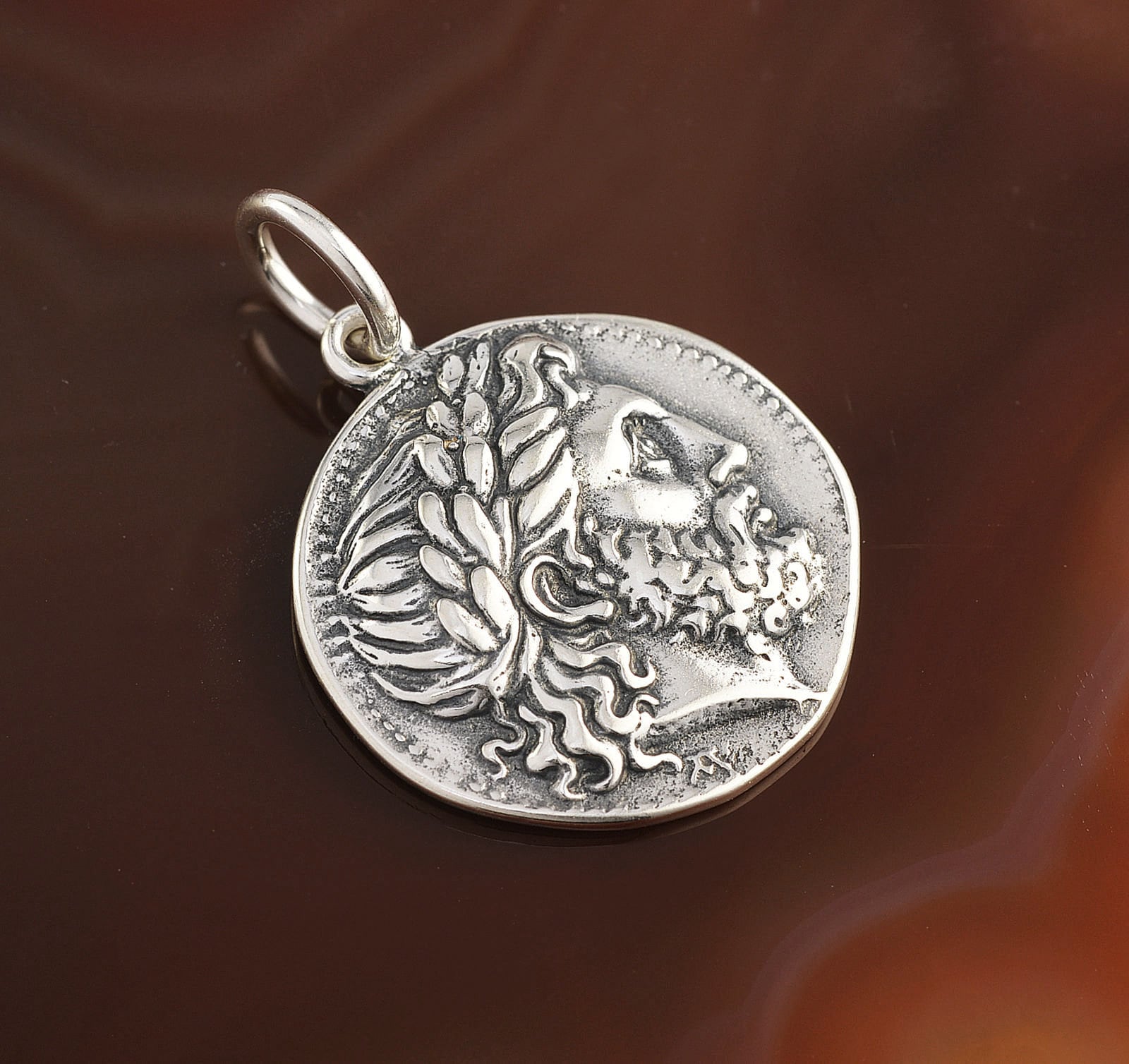 Zeus Silver Necklace, Coin Pendant, Coin Necklace, Zeus Pendant, Greek ...