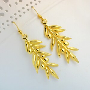 Olive Leaves Earrings, Olive Leaf Earrings, Olive Earrings, Greek ...