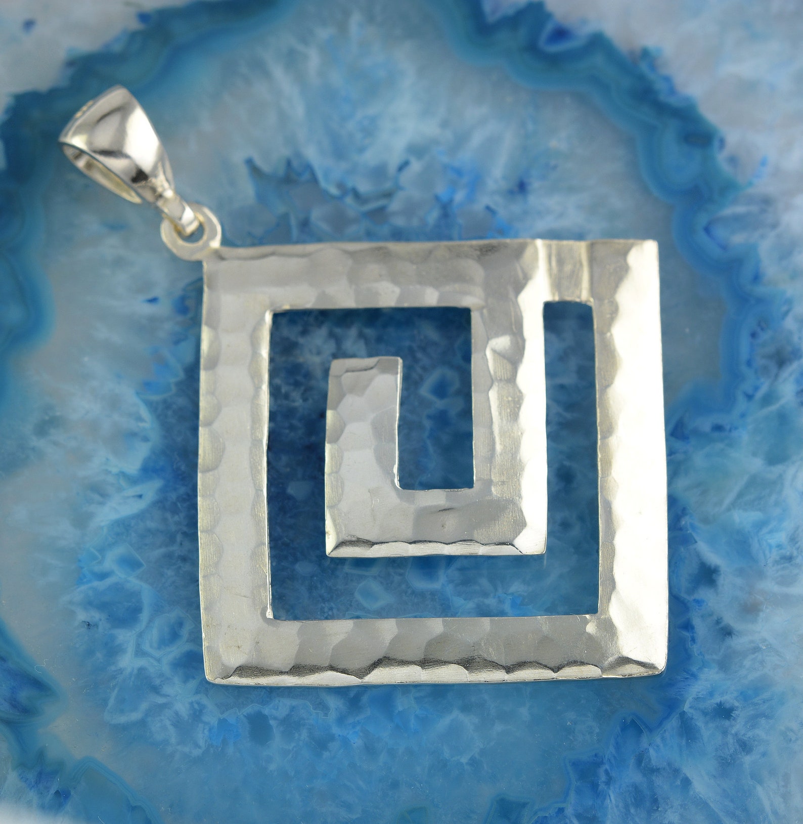 Greek Key Silver Pendant Greek Pendant Greek Key Necklace - Etsy