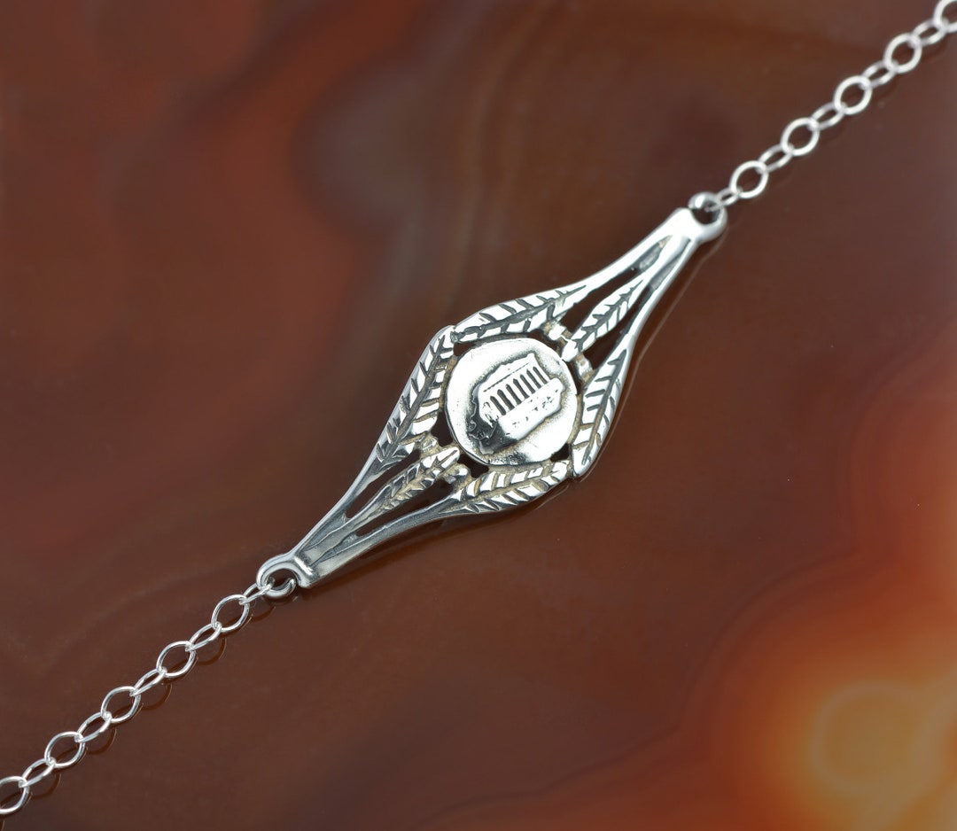 Parthenon Coin Silver Chain Bracelet, Acropolis Coin Bracelet, Greek ...