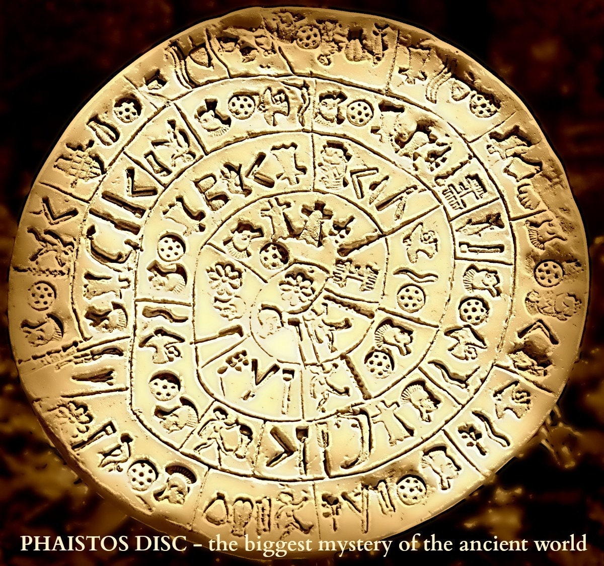 Phaistos Disc Golden Pendant Phaistos Pendant Coin Necklace | Etsy