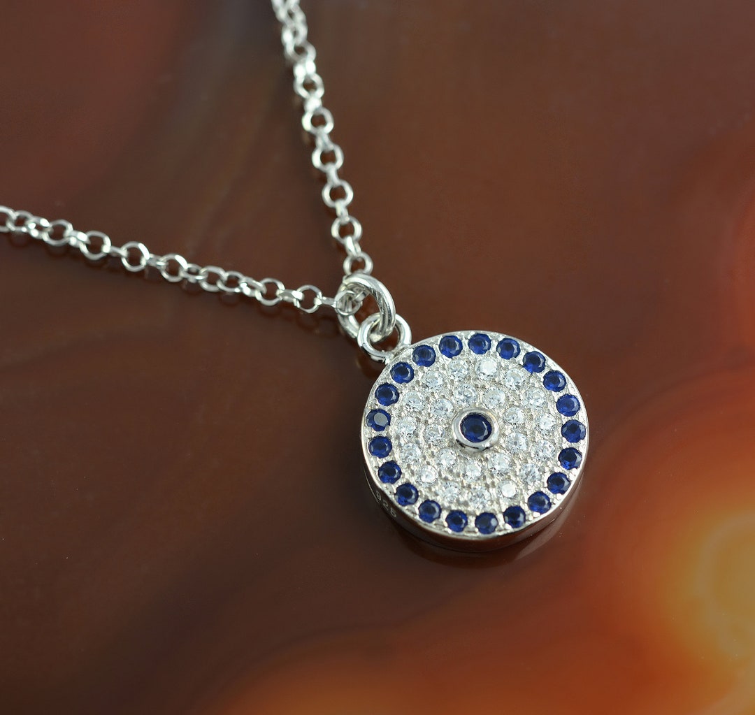 Good Luck Eye Silver Necklace, Eye Necklace, Good Luck Eye Necklace ...