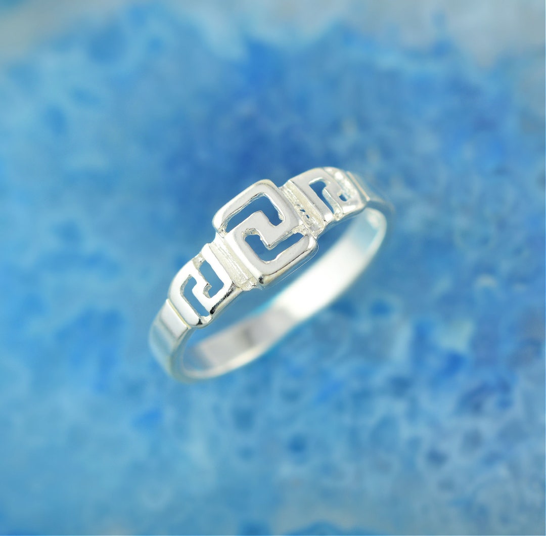 Greek Key Silver Ring, Greek Ring, Greek Jewelry, Greek Key Ring ...